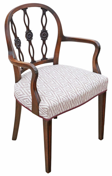 Antique Early 19th Century Mahogany Elbow Chair – Dining, Side, Or Desk ...