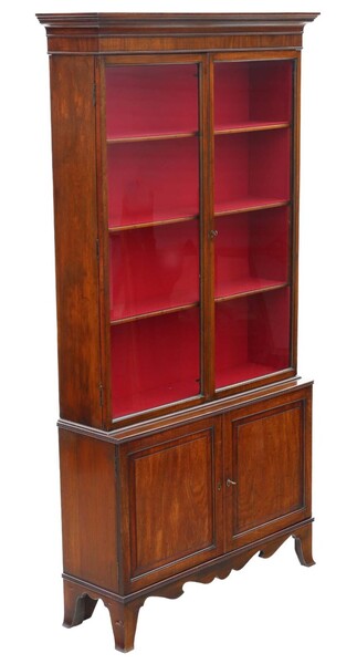 Very Large Antique Georgian Mahogany Bookcase Fine Quality 19th Century ...