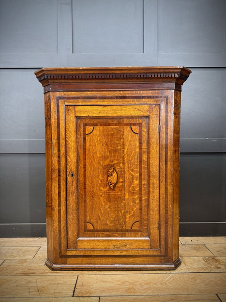 Georgian Oak Wall Corner Cupboard / Hanging Corner Cabinet / Hall ...