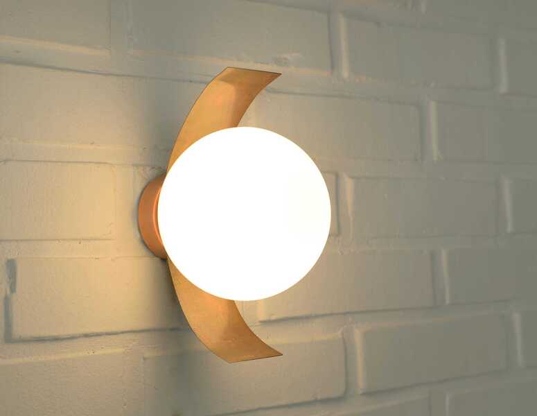 Vintage Wall Lamps / 1 Of 4 / Brutalist Sconces / Copper Ceiling Light ...