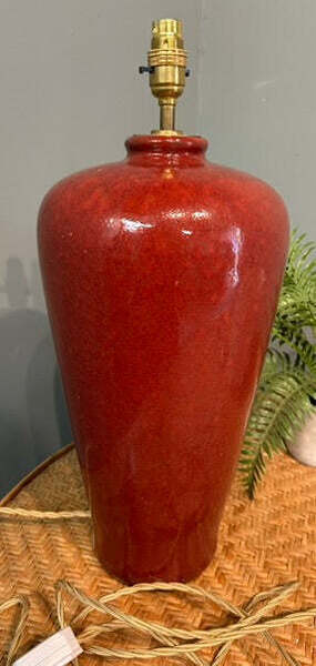 Vintage Burgandy Ceramic Lamp Base With Brass Fittings Round Base ...