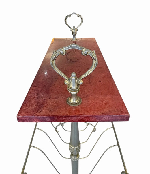 Aldo Tura Design, 1960s Italian, Parchment And Gilded Metal Side Table ...