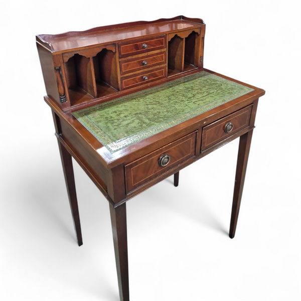 Leather Top Ladies Writing Desk / Dressing Table Antique Style 2 Tier ...