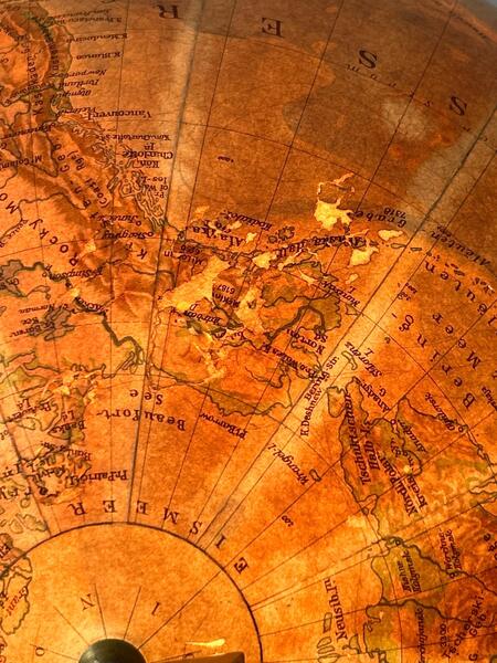 Rare Glass Earth Globe Or Table Lamp By Columbus Verlag Paul Oestergaard 1960s | Vinterior