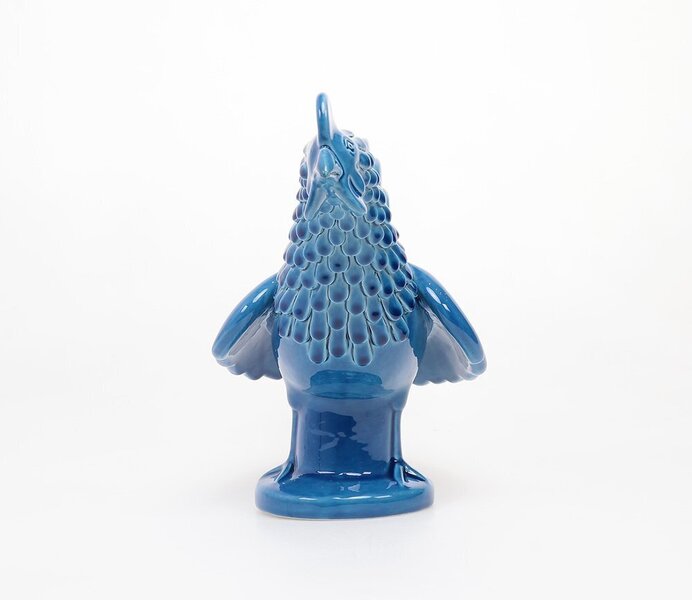 Vintage Italian Blue Ceramic Rooster, 1960s | Vinterior