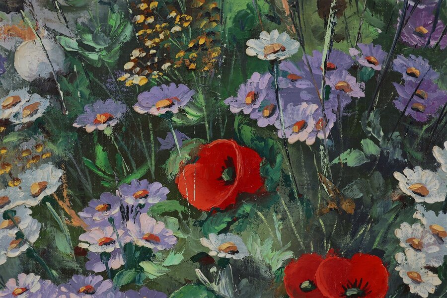 Roger Remmerie, Baroque Still Life With Flowers, 20th Century, Oil On ...