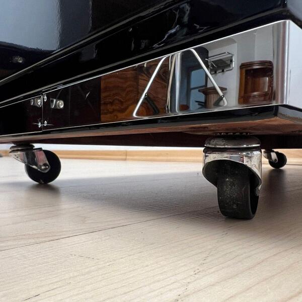 Art Deco Bar Cart, Black Lacquer, Mahogany, Mirrors, Chrome, France ...