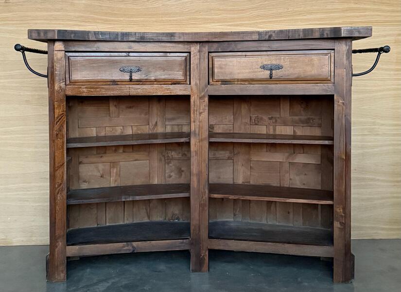 Spanish Carved Walnut Draper’s Counter, Castilian Revival, 1930s ...