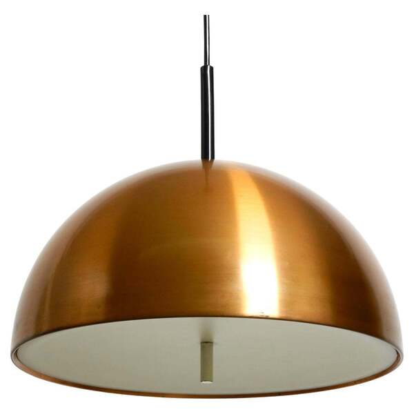Rare Original 1970s Large Space Age Pendant Lamp With Copper Shade By ...