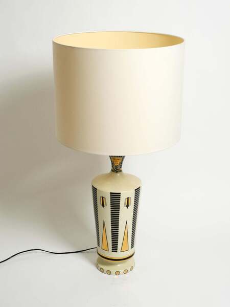 Very Large Ceramic Table Lamp With Egyptian Motifs By Nicolas Blandin ...
