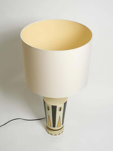 Very Large Ceramic Table Lamp With Egyptian Motifs By Nicolas Blandin ...