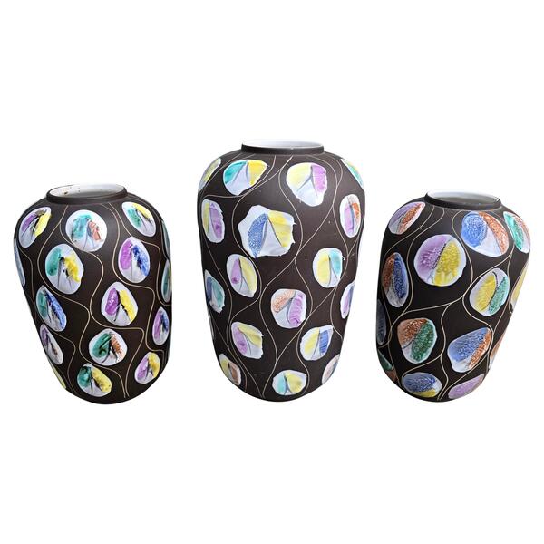 Mid Century West German Ceramic Vases, Set Of Three | Vinterior