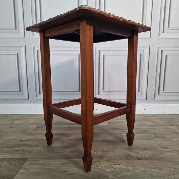 Antique Hall Side Table Solid Oak Occasional Shaped Top Scalloped Edge ...