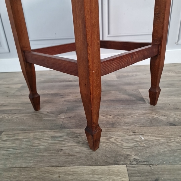 Antique Hall Side Table Solid Oak Occasional Shaped Top Scalloped Edge ...