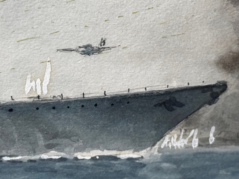 Naval Battle Operation Ten Go Painting Sinking Of Battleship Yamato ...
