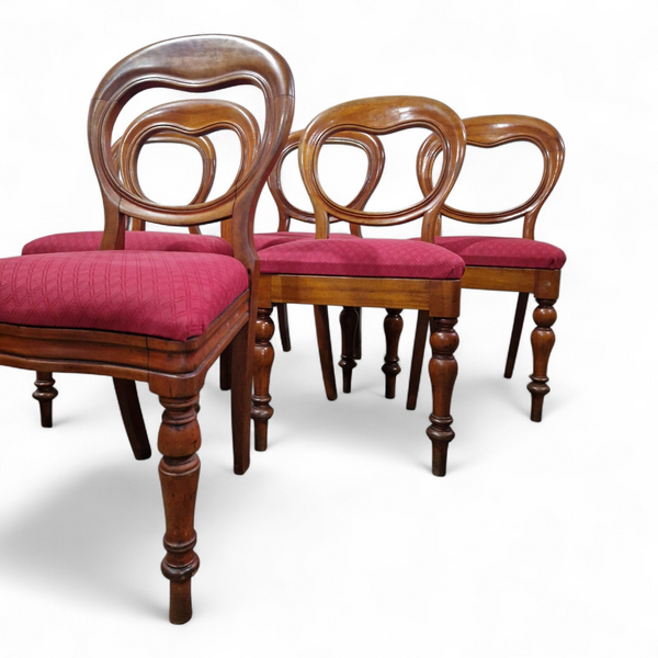 Victorian Balloon Back Chairs – Harlequin Set Of 6 Mahogany Dining ...