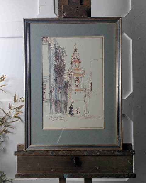 San Domenico Church, Ragusa, Sicily – Pen & Ink Sketch By Paul Telling ...