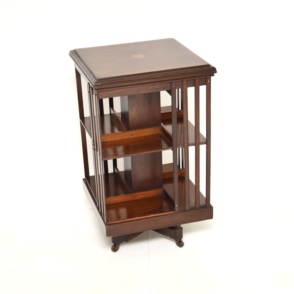 Antique Edwardian Inlaid Mahogany Revolving Bookcase | Vinterior