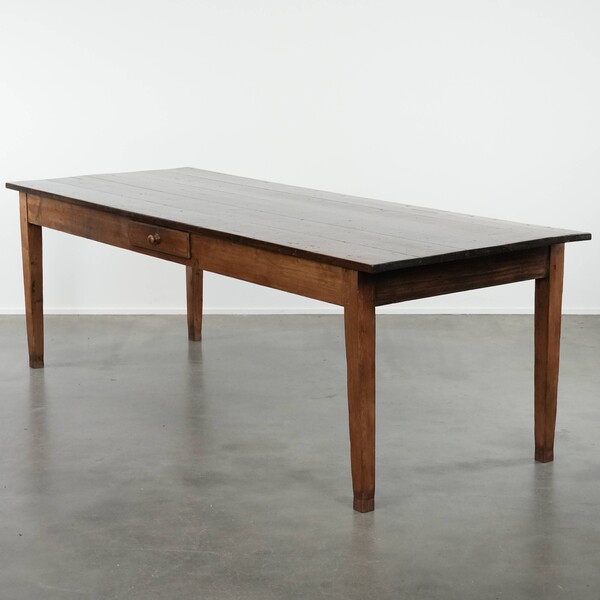 Beautiful Authentic Large French Farm Antique Xxl Dining Table With Two ...