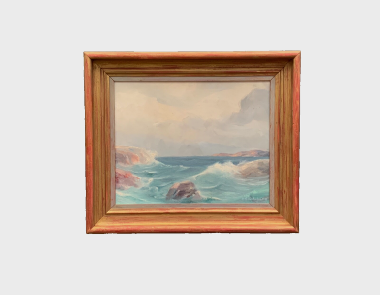 Vintage Marine Seascape Oil On Cardboard, Signed By Karl Gustav ...