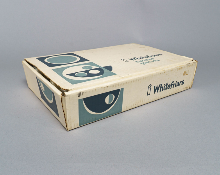 Set Of 6 Vintage Whitefriars Glass Boxed Ice Textured Flint M136 Sundae ...