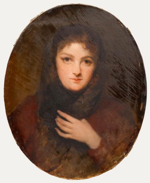 Late 19th Century Oil Portrait Of A Young Woman | Vinterior