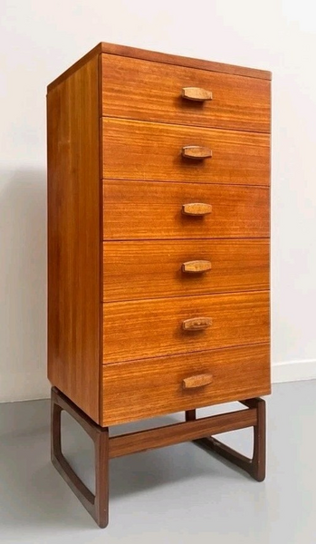 G Plan Quadrille Teak Chest Of Drawers Mid Century Retro C1960s Sleigh ...