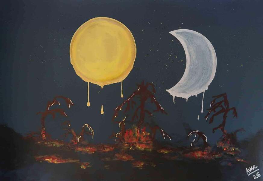 Moon And Sun Acrylic By Anna Maria Caboni 2026 | Vinterior
