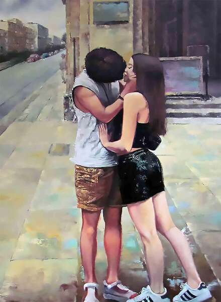Urban Embrace Oil Paint By Juan Rodrigo Piedrahita Escobar 2026 | Vinterior