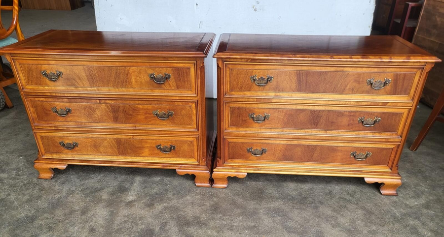Pair Two Low Antique Repro Charles Barr Chest Of Drawers | Vinterior