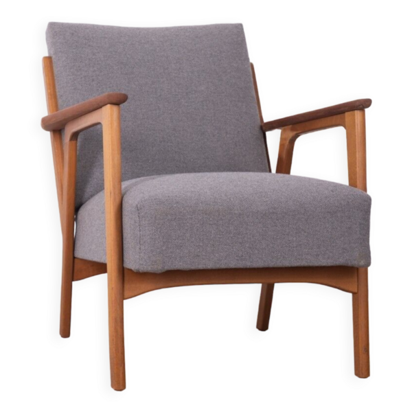 Vintage 60's Armchair In Teak Wood And Fabric Danish Design | Vinterior