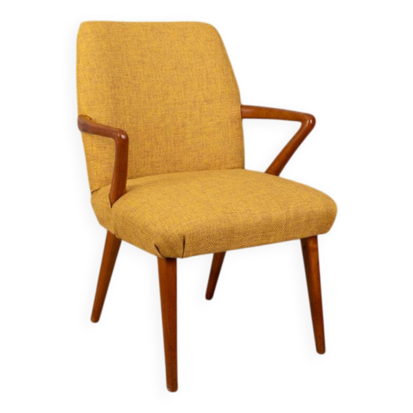 60s Vintage Armchair In Yellow Fabric Italian Design | Vinterior