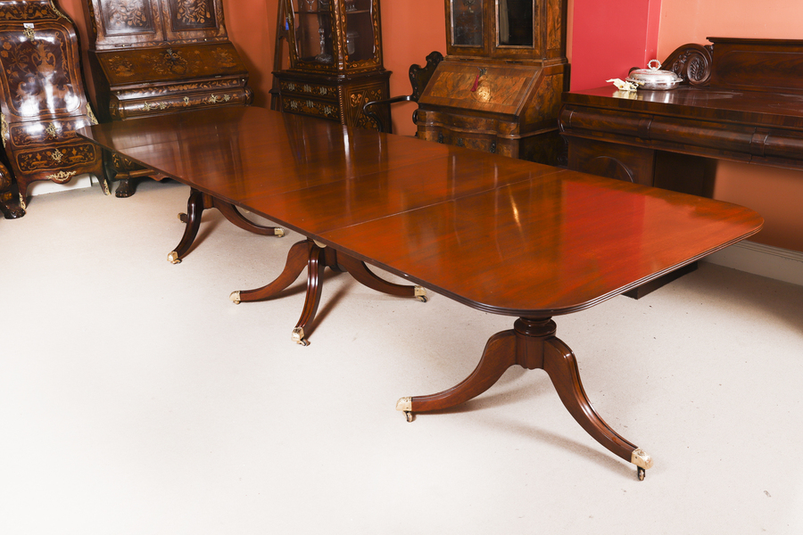 13ft Regency Revival Triple Pillar Dining Table By Whytock & Reid C1900 ...