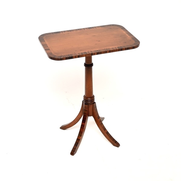 Antique Regency Style Inlaid Yew Wood Side Table | Vinterior