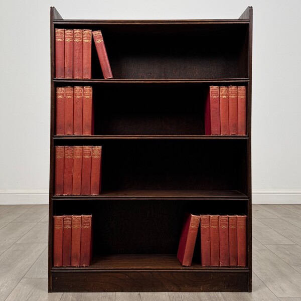 Antique 20th Century Edwardian Open Bookcase In Oak ( Af 5912 ) | Vinterior