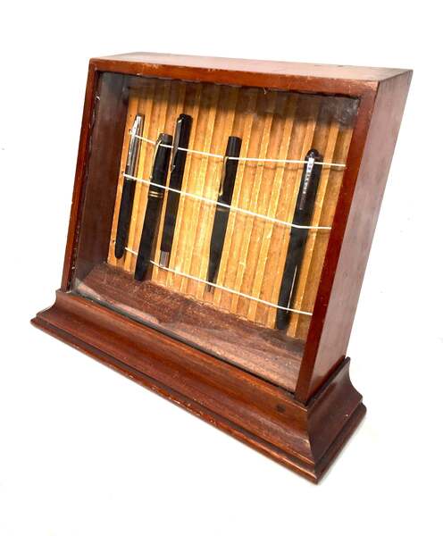 Antique Wooden Tabletop Pen Collectors Cabinet / Shop Display ...
