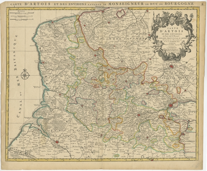 Antique Map Of The Region Of Artois By Covens & Mortier (C.1730 ...