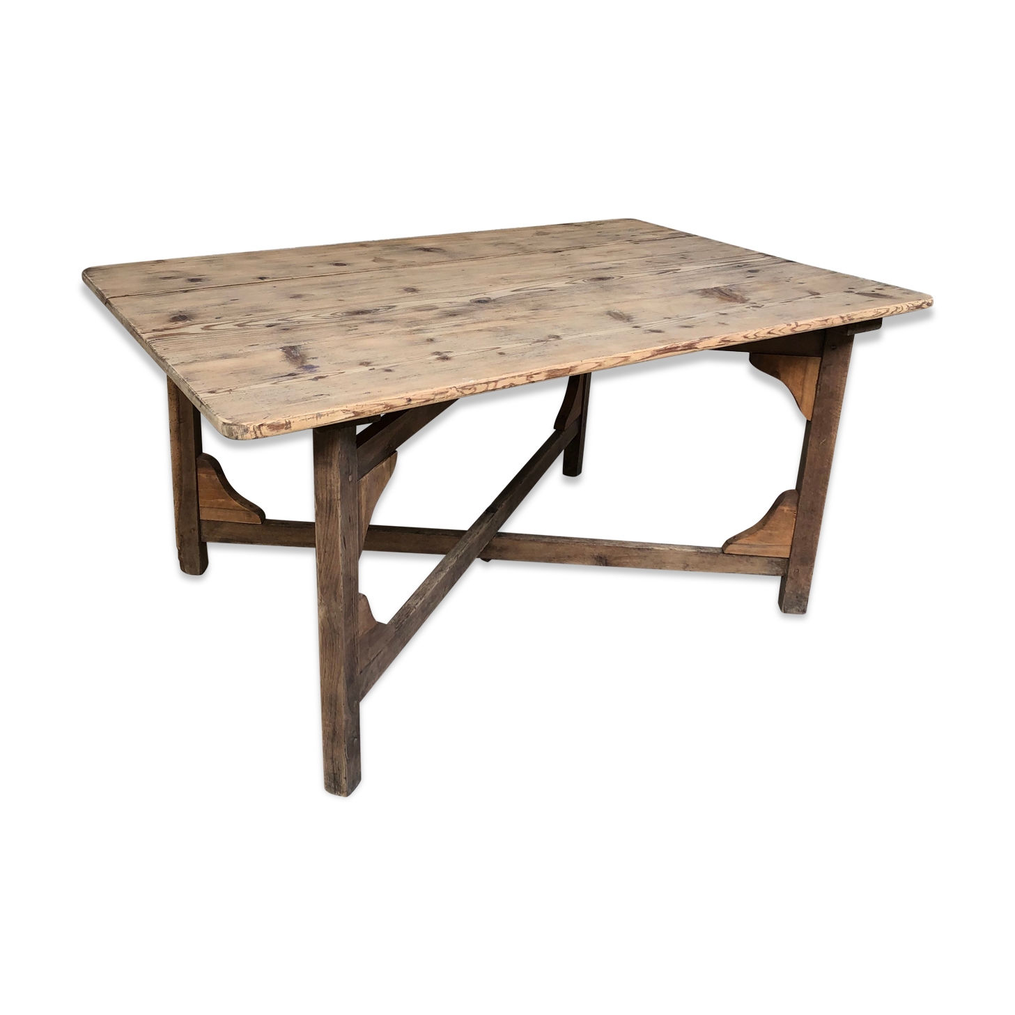 Vintage Tables Old Work Table On Trestles Brown Vinterior vintage-tables-old-work-table-on-trestles-brown-vinterior