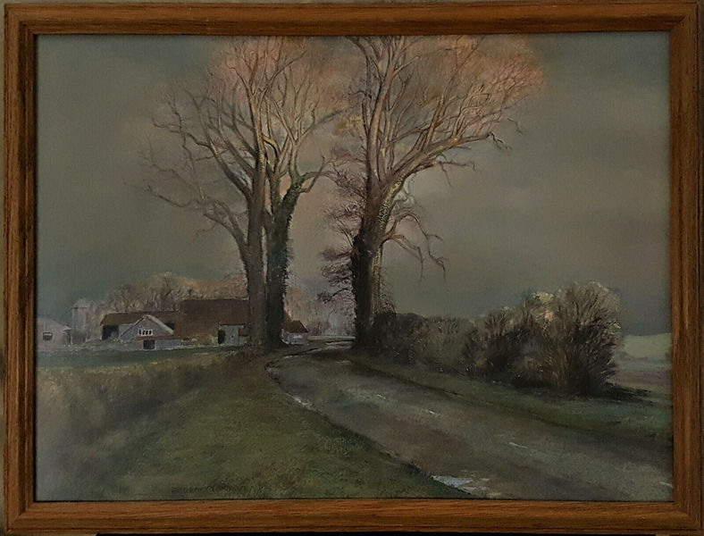 Watercolour And Pastel By Susan Jackman. Titled 'Old Elms Near Lewes ...