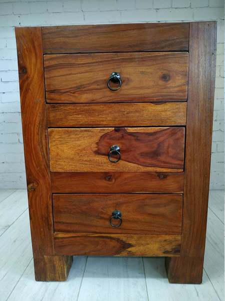 Vintage Maharani Jali Bedside Cabinets Heavy Solid Wood Indian Sheesham ...