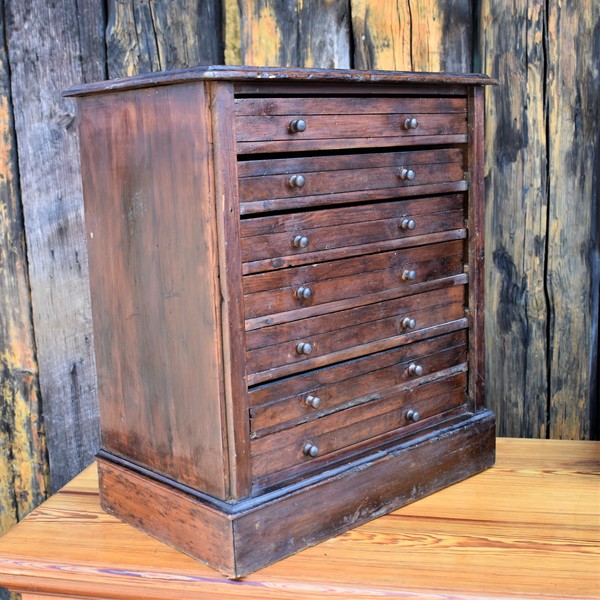 Antique 19th Century Specimen Display Cabinet Bank Of Drawers Museum ...