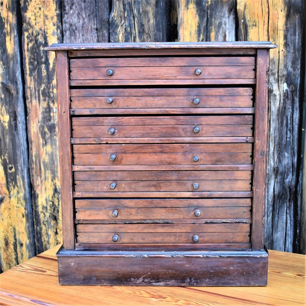 Antique 19th Century Specimen Display Cabinet Bank Of Drawers Museum ...