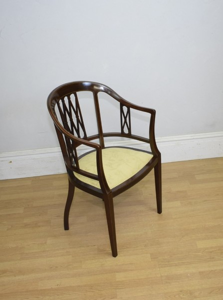 Edwardian Inlaid Tub Chair, 1900s | Vinterior