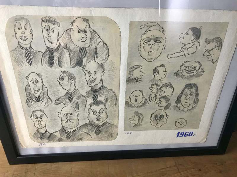 Communism Vintage 1960 Pencil Drawing Original Eastern European Art ...