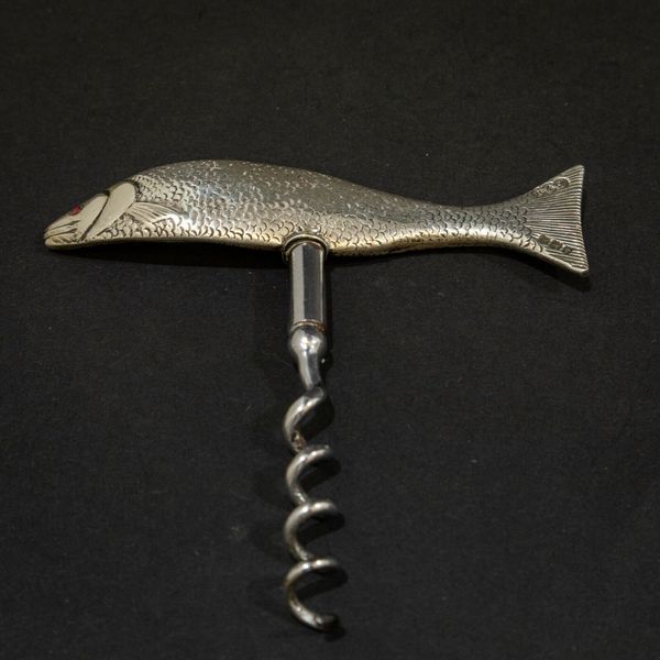 Rare Silver Fish Corkscrew, 1930s | Vinterior