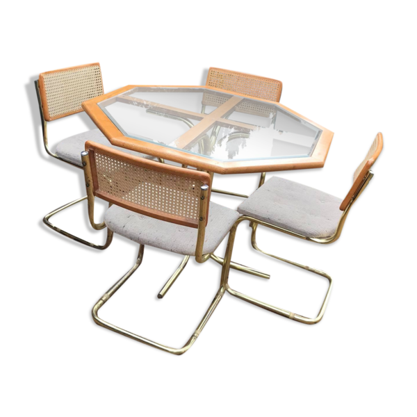 Golden Chairs Dining Set With Complementing Table | Vinterior