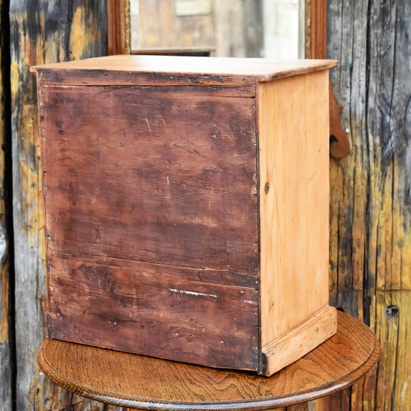 Antique 19th Century Pine Specimen Museum Sample Display Cabinet Bank ...