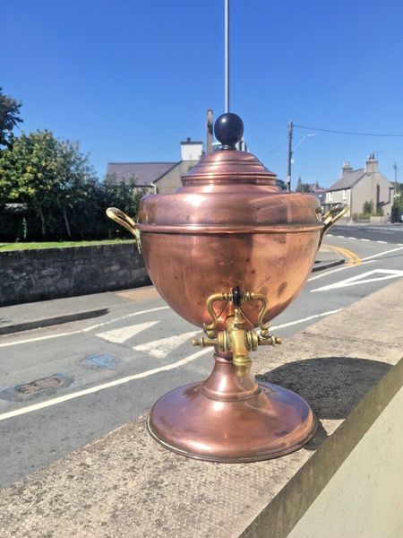 Large Quality Antique 19th C Copper & Brass Samovar Tea Urn Russian ...