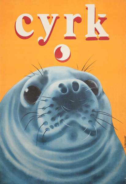 Cyrk Seal Face 1974 Polish Circus Poster, Czerniawski | Vinterior