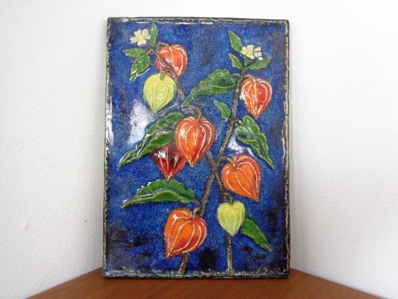 Glazed Ceramic Wall Panels With Flowers By Werner Meschede For ...